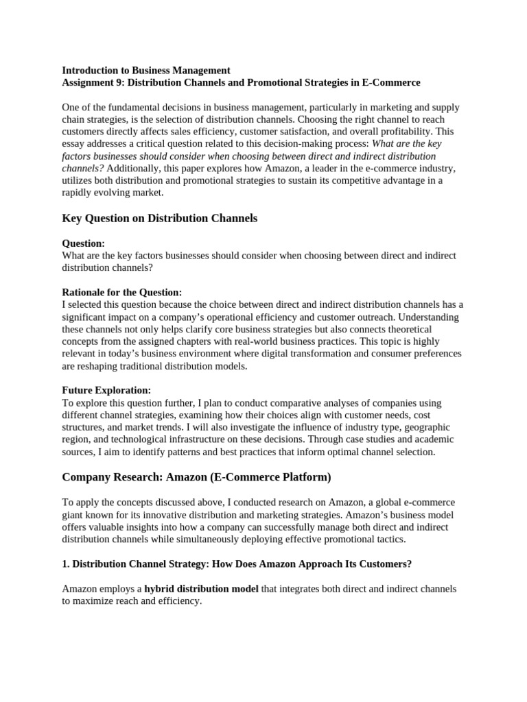 Introduction to Business Management | PDF | E Commerce | Marketing