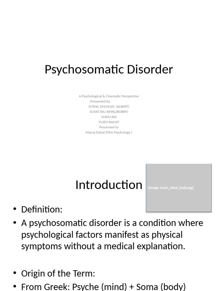 Understanding Psychosomatic Disorders | PDF | Mental Disorder ...