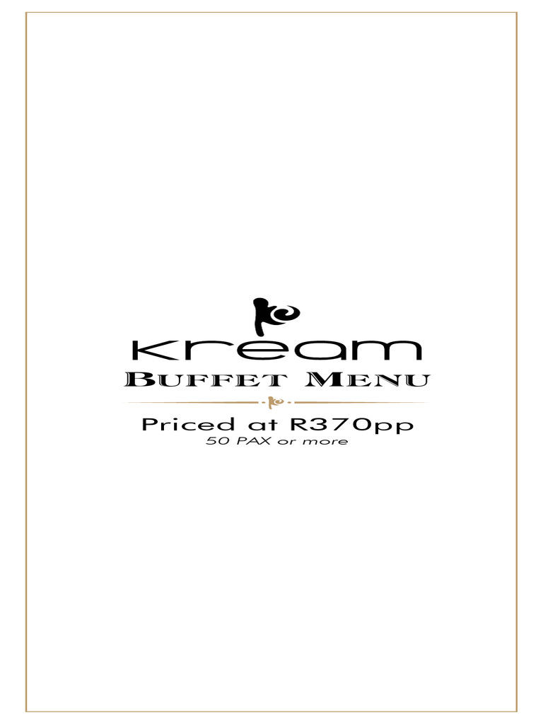 Kream Buffet Menu Oct24 Price V1.1 | PDF