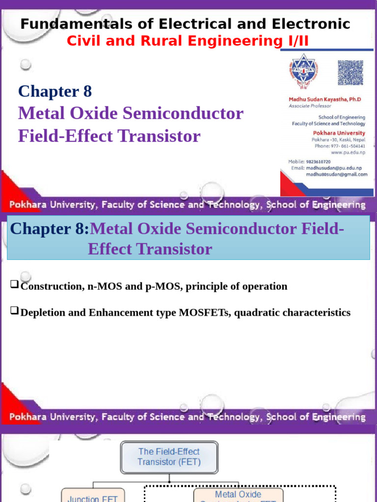 Chapter 8 Metal Oxide Semiconductor Field Effect Transistor | PDF