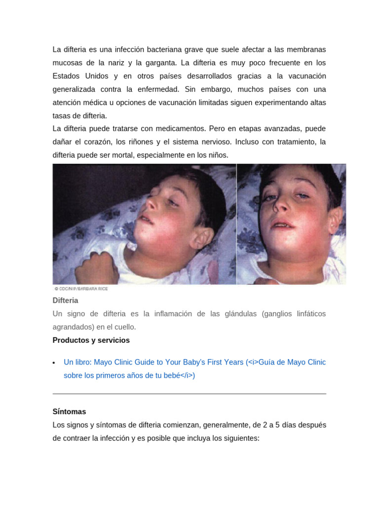 La Difteria Es Una Infección Bacteriana Grave Que Suele Afectar A Las ...