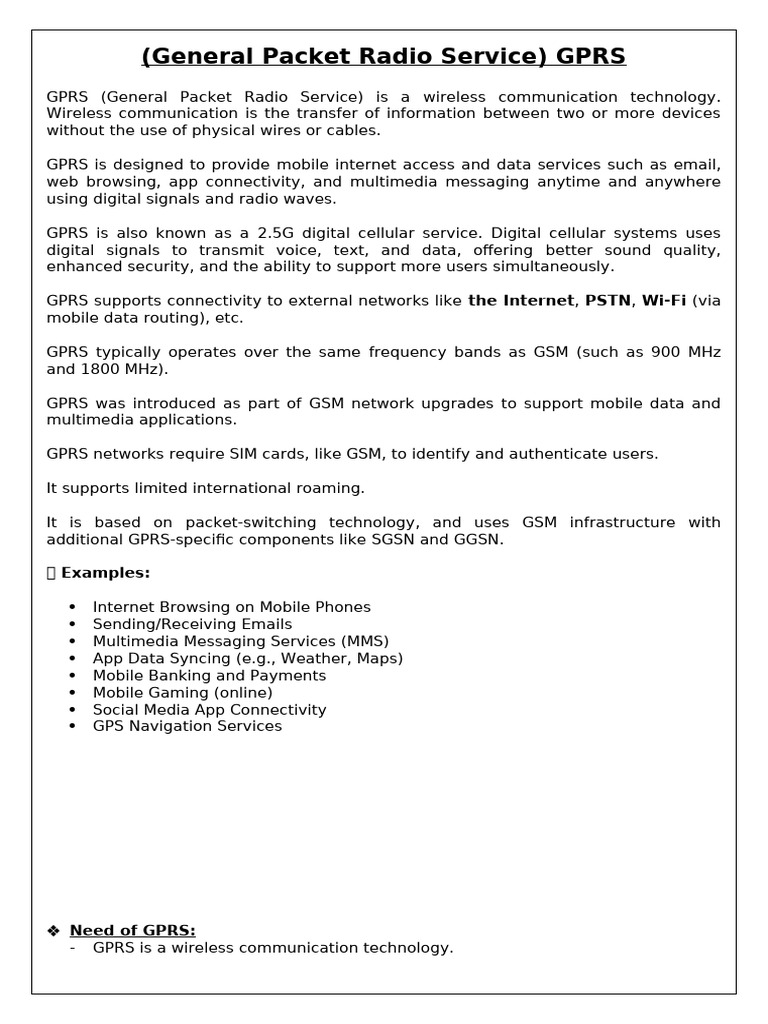 GPRS and Mobile Data Communication (12 Marks) | PDF | Radio Frequency ...
