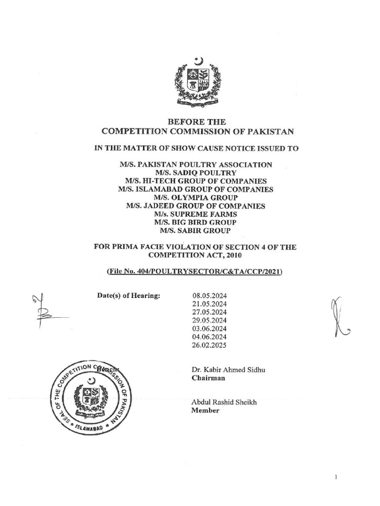 CCP Order in Day Old Chick Case | PDF