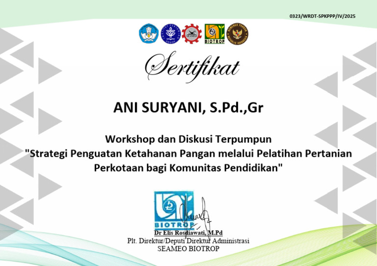 Sertifikat Workshop | PDF