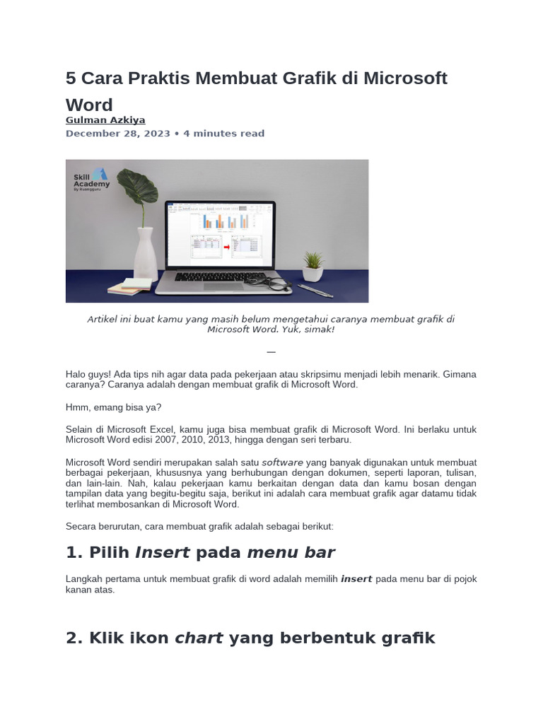 Cara Membuat Grafik di Microsoft Word | PDF