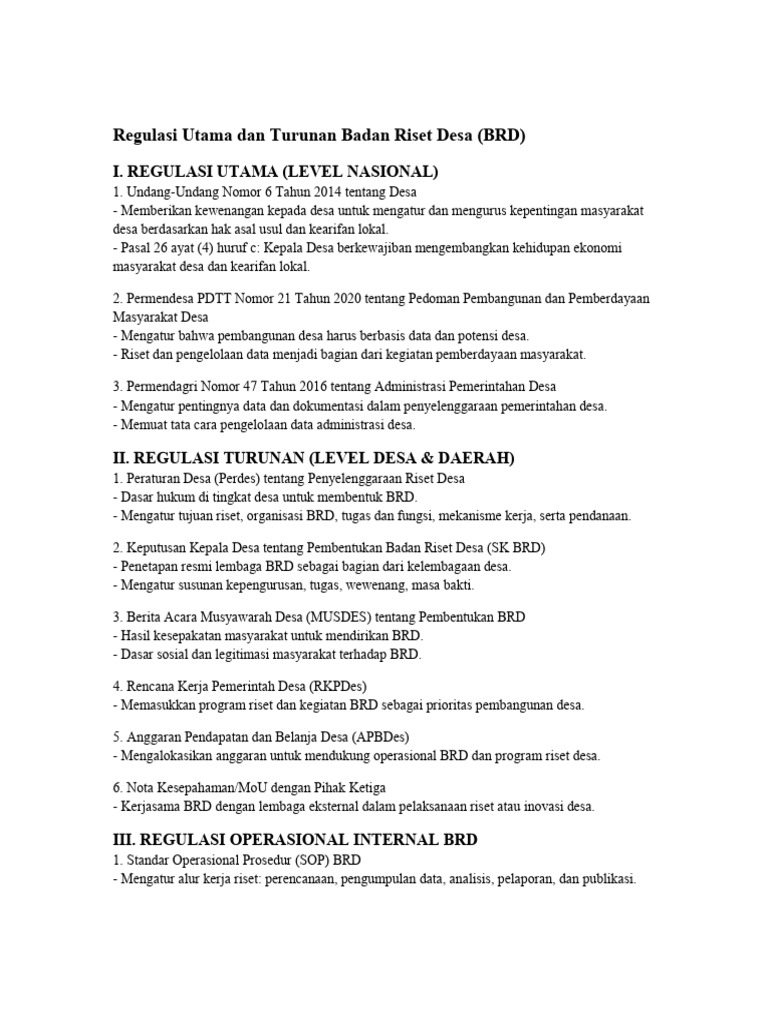Regulasi BRD | PDF
