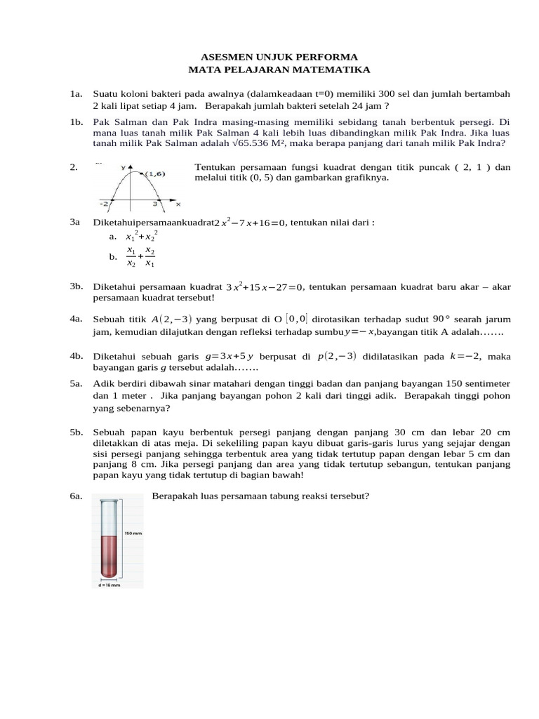 ASESMEN UNJUK PERFORMA MTK | PDF