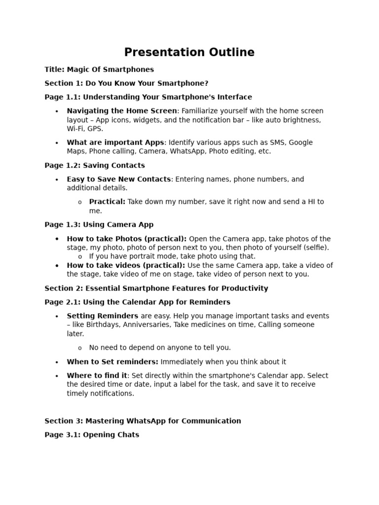Mastering Smartphone Basics & WhatsApp | PDF | Smartphone | Icon ...