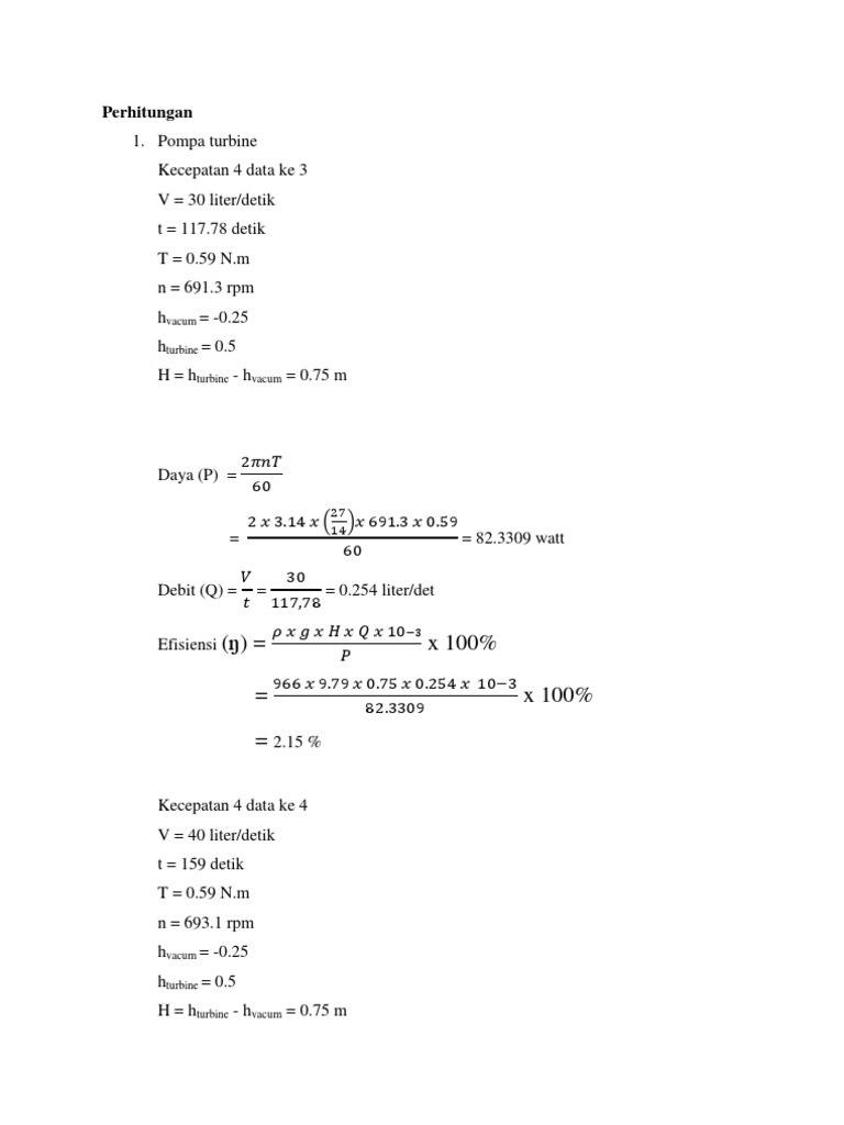 Perhitungan Pompa | PDF
