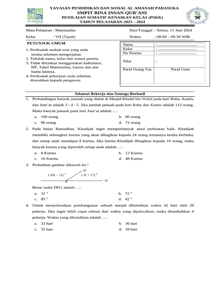Matematika Kelas VII | PDF