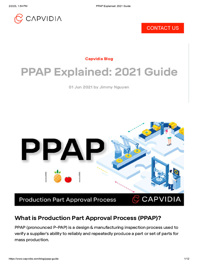 PPAP Explained - 2021 Guide | PDF | Verification And Validation | Production And Manufacturing