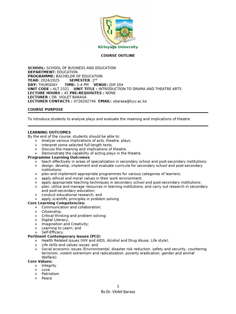 Introduction to Drama and Theatre Arts | PDF | Creativity | Educational ...