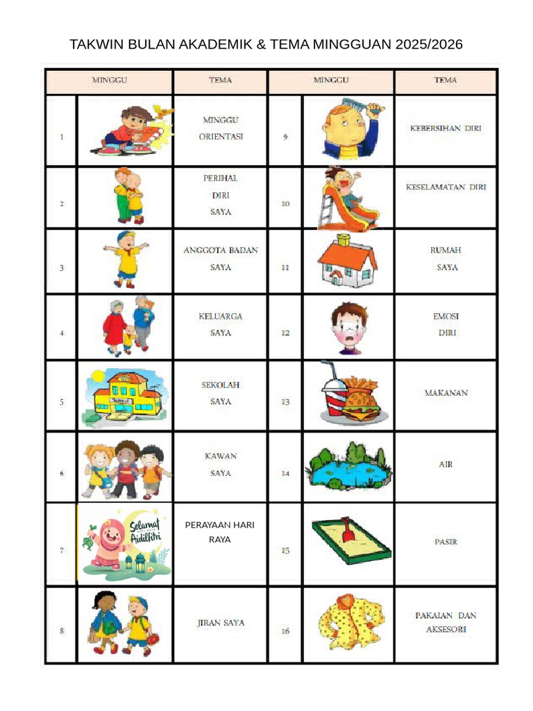 Takwin Bulan Akademik | PDF