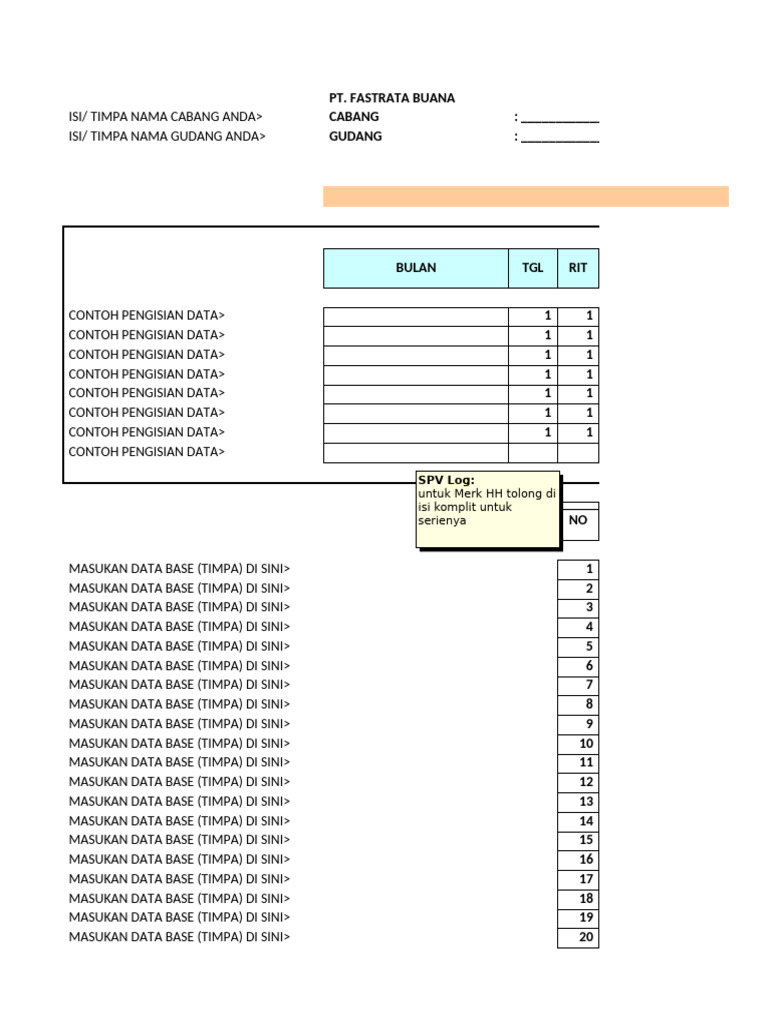 Format Rekap Monitoring Penggunaan HH Expedisi - April 2025 | PDF
