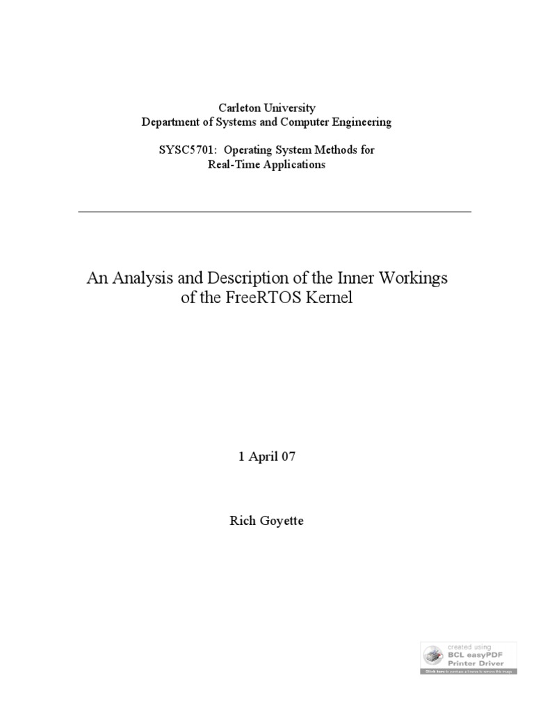 FreeRTOS Kernel Analysis | PDF | Scheduling (Computing) | Pointer (Computer Programming)