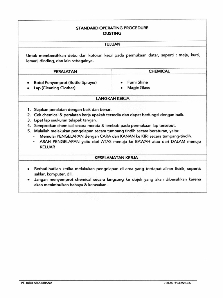 Sop Cleaning Services | PDF