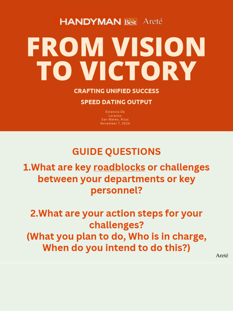 HANDYMAN Speed Dating Output | PDF | Merchandising | Promotion And ...