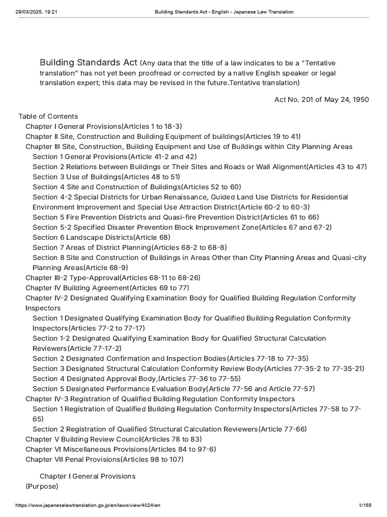 Building Standards Act Overview | PDF | Wall | Building