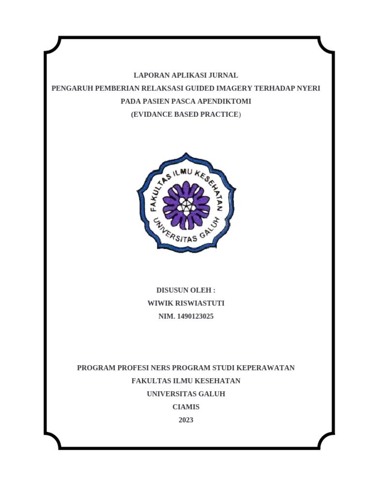 LAPORAN APLIKASI JURNAL EBP WIWIK R | PDF