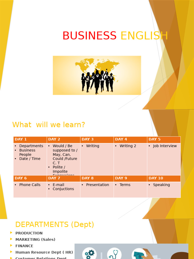 Day 1 - Business English | PDF | Supervisor | Chief Operating Officer