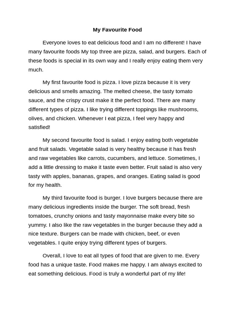 My Favourite Food | PDF