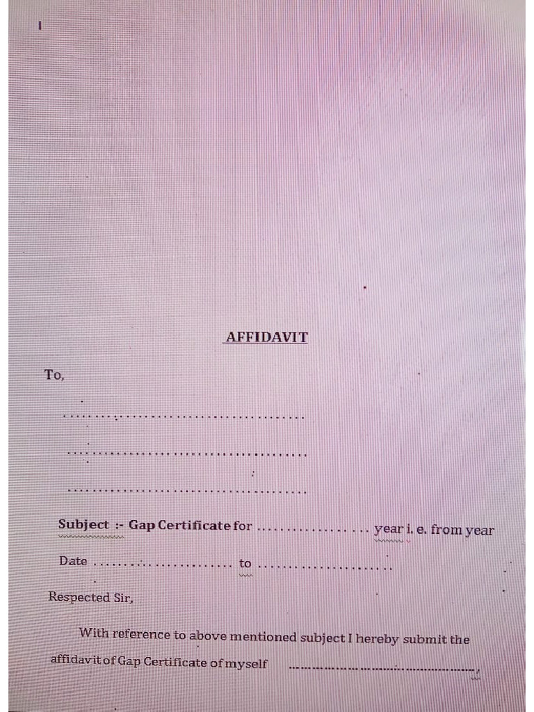 Gap Certificate Format | PDF