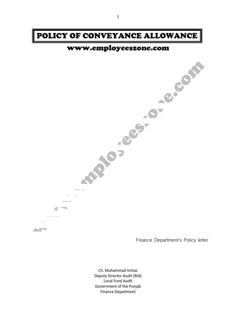 Policy of Conveyance Allowance-1 | PDF | Government
