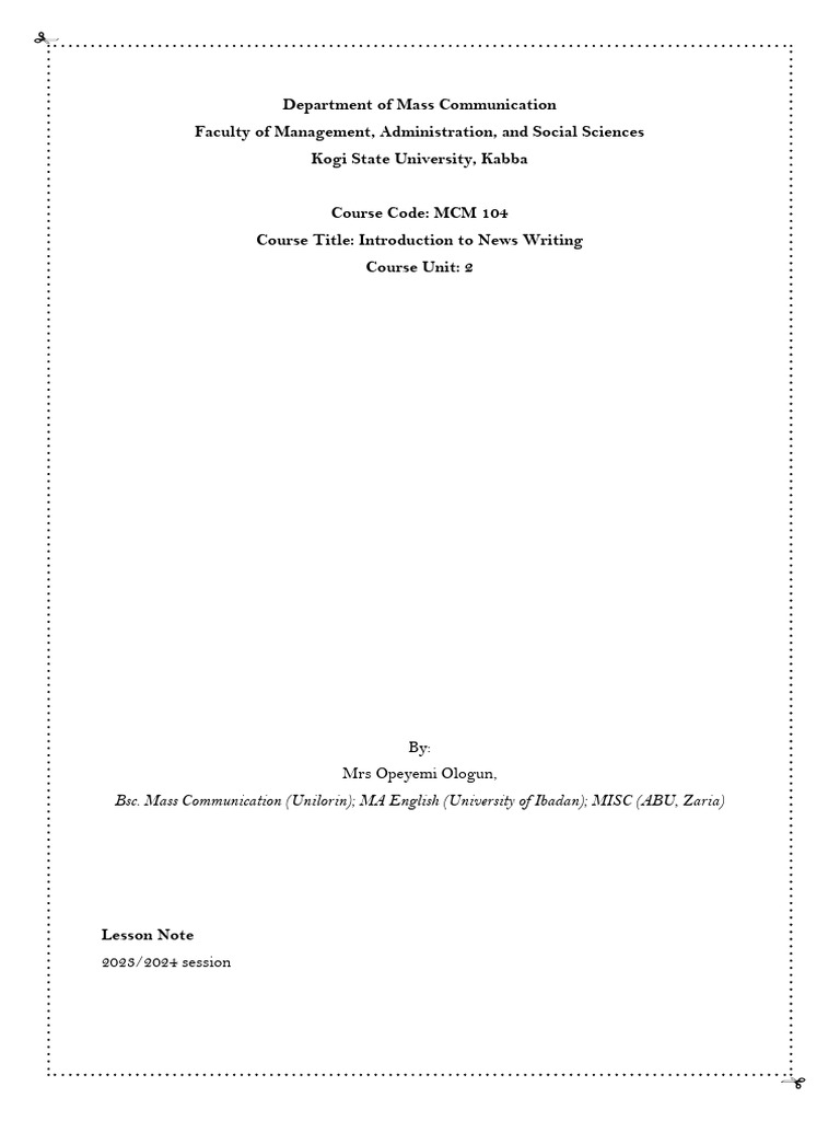 Introduction To News Writing | PDF | News | Journalism