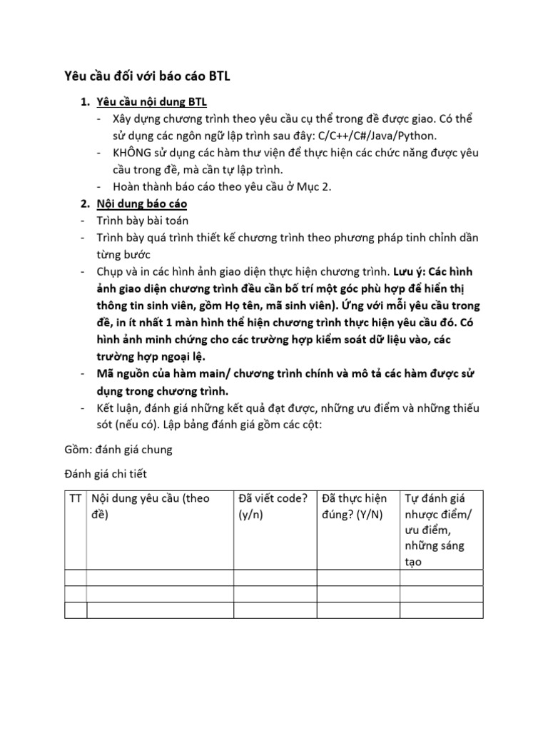 2025.yeu Cau BTL KiThuatLapTrinh | PDF