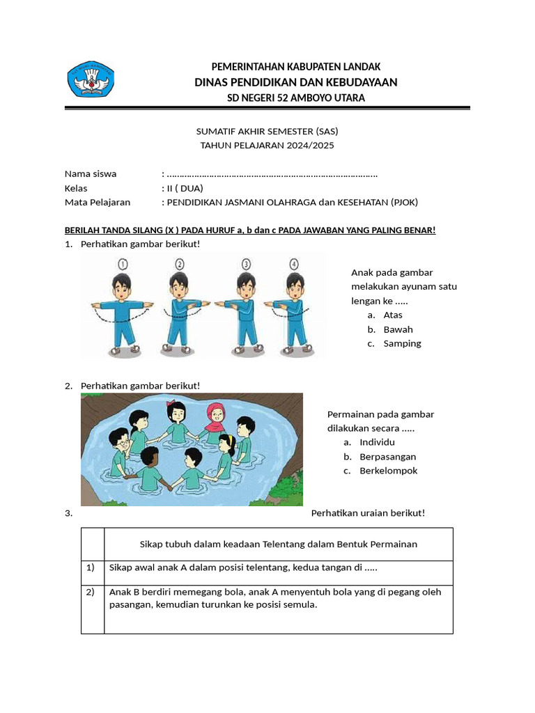 SAS PJOK KELAS 2 | PDF