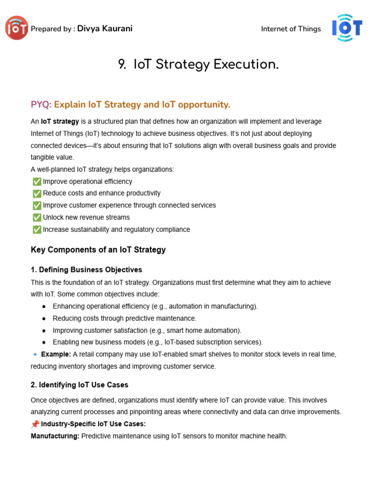 IoT Strategy Execution. | PDF | Internet Of Things | Computer Security