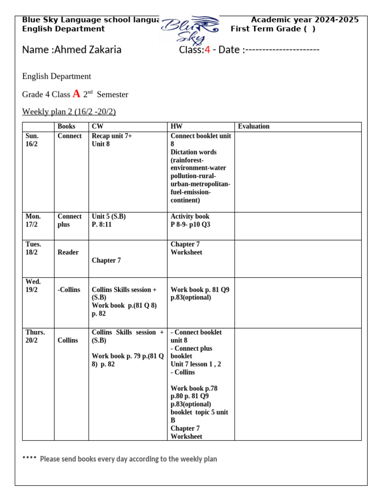 Weekly Plan G 4 w2 4A+4B | PDF