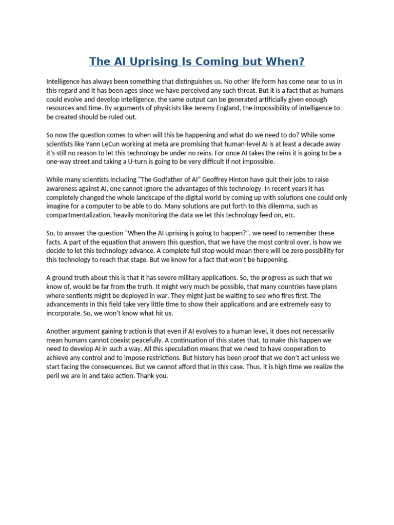 The_AI_Uprising_Is_Renish | PDF | Artificial Intelligence ...