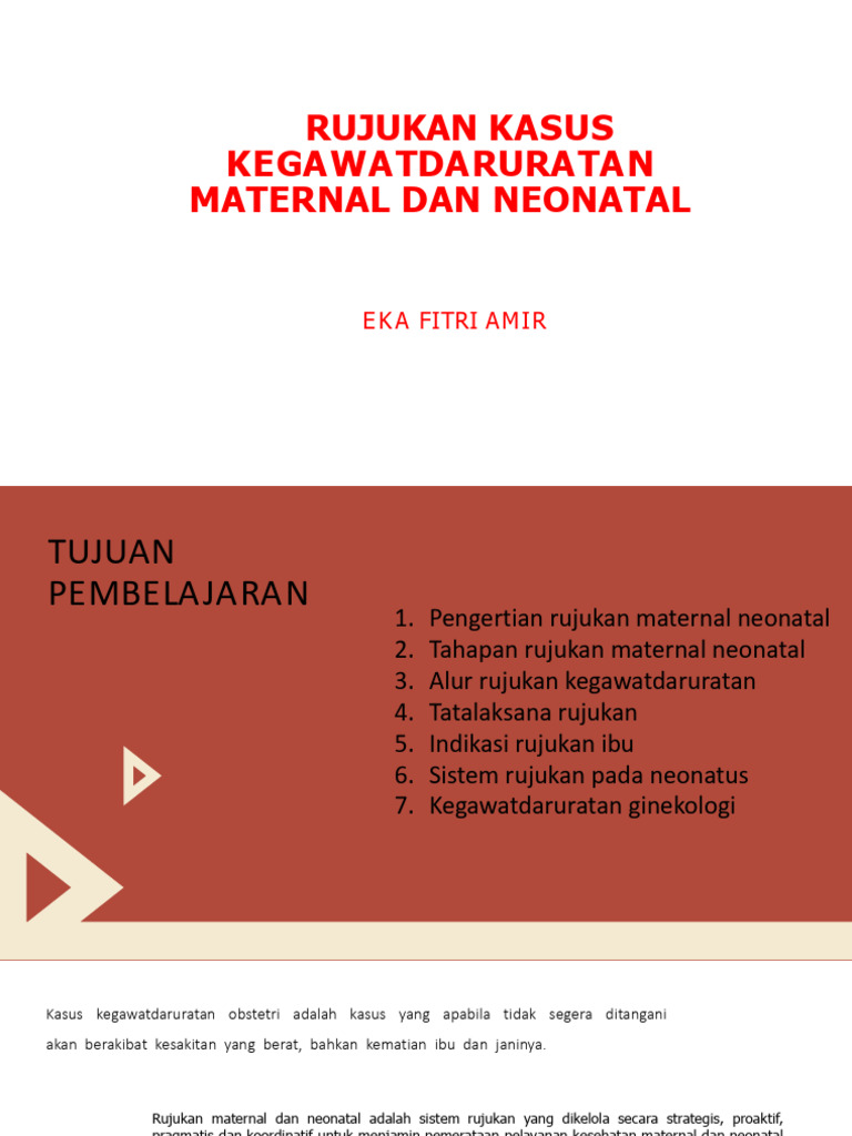 Rujukan Kegawatdaruratan Maternal Neonatal | PDF