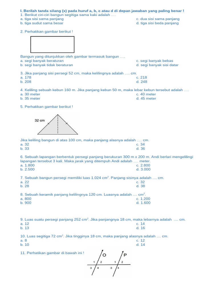 Soal PAT Matematika Kelas 4 Semester 2 Tahun Ajaran 2022-2023 - 024546 | PDF