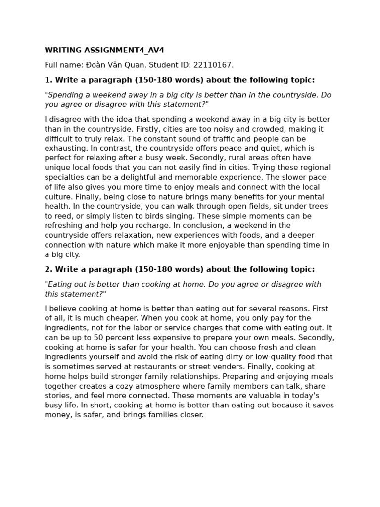 Doanvanquan Writing Assignment4 Av4 | PDF