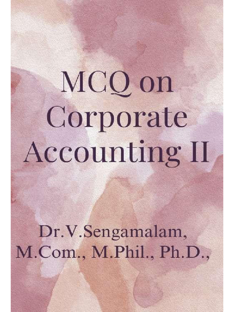 MCQ On Corporate Accounting - II | PDF | Consolidation (Business ...