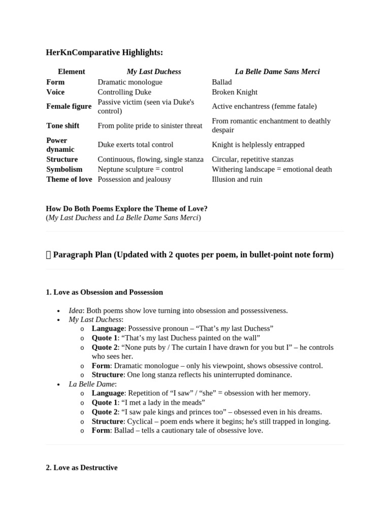 Love's Obsession in Two Poems | PDF | Poetry