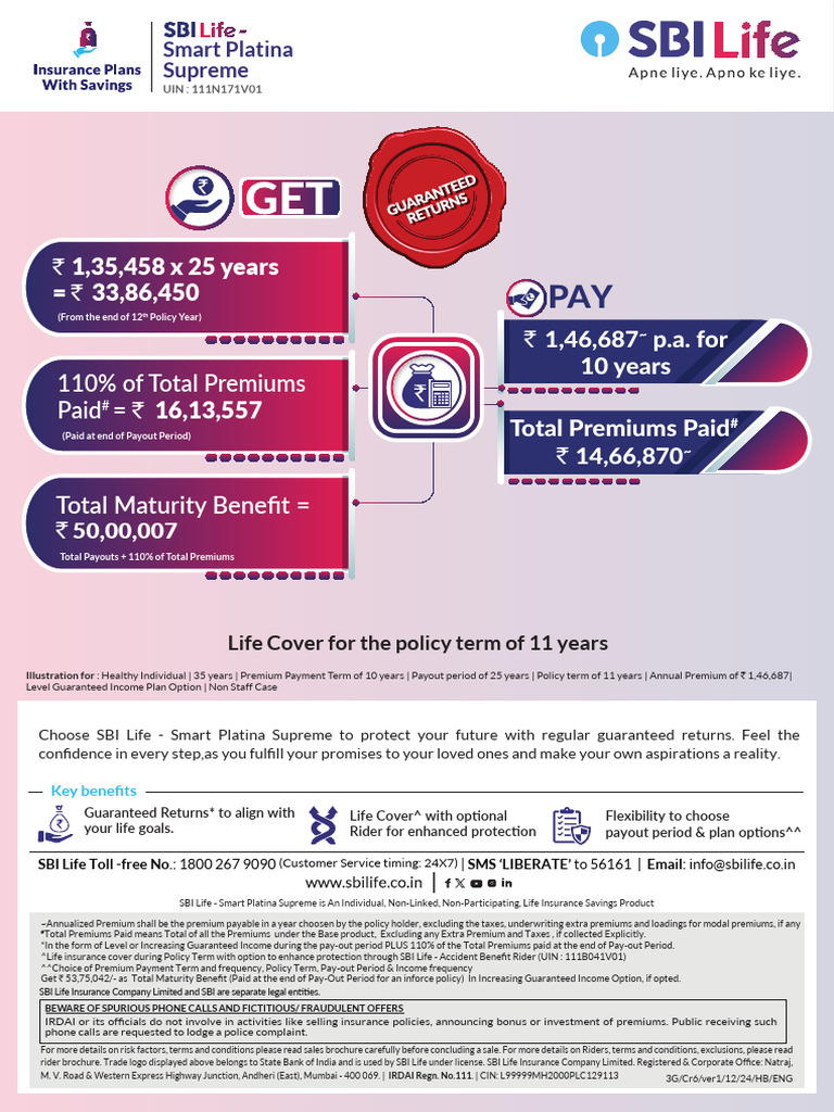SPS Handbill - PPT10 - PT11 - 50 Lacs - CR6 | PDF | Insurance | Life Insurance