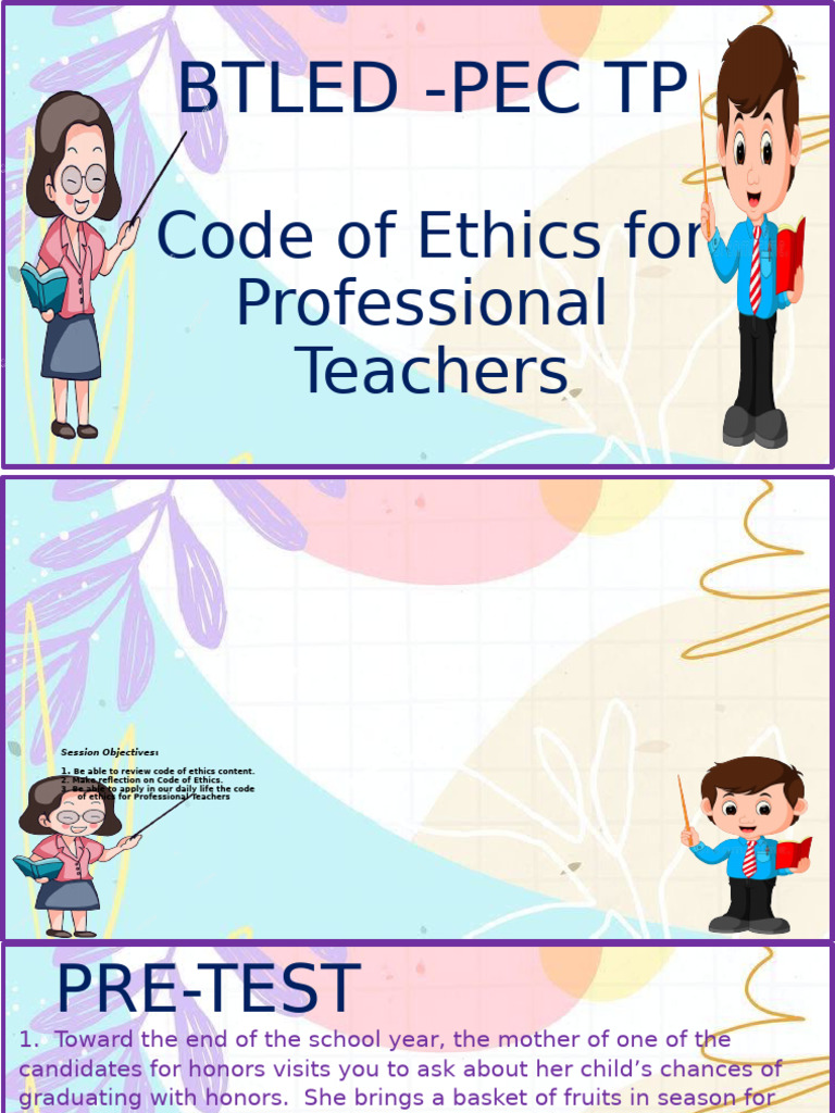 Code of Ethics for Professional Teachers | PDF | Teachers | Dignity