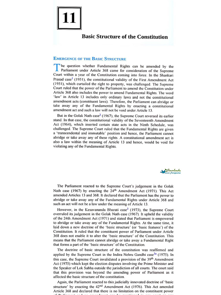 Basic Structure of The Constitution | PDF