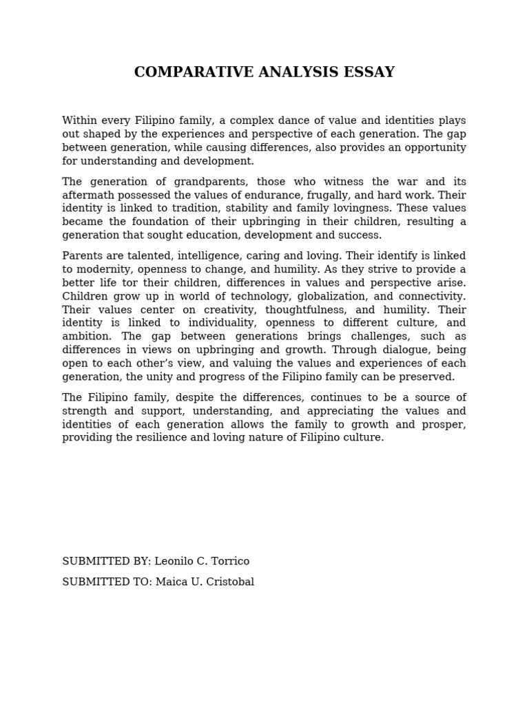 Comparative Analysis Essay | PDF