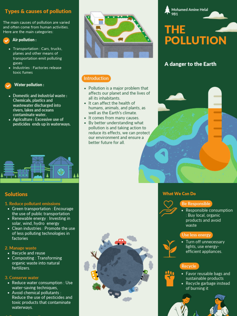 Green Illustrative Climate Change Global Warming Trifold Brochure | PDF ...