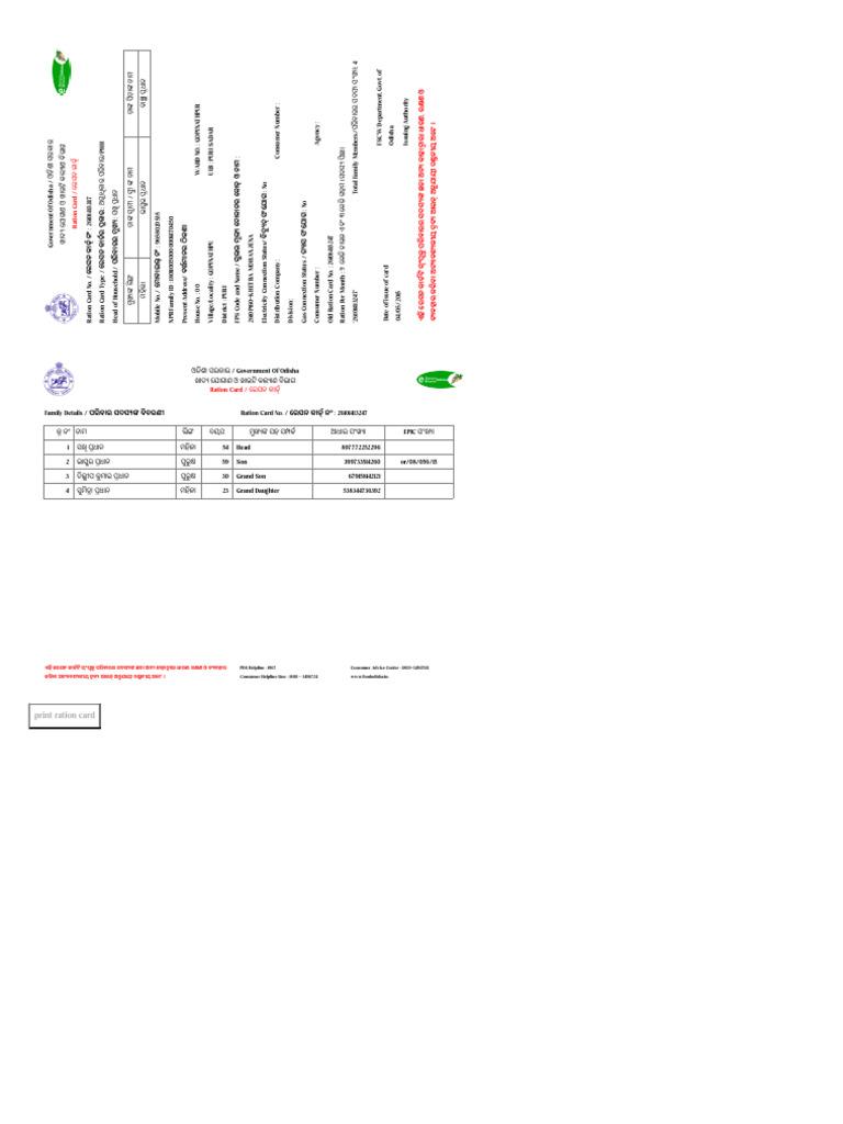 Ration Card | PDF