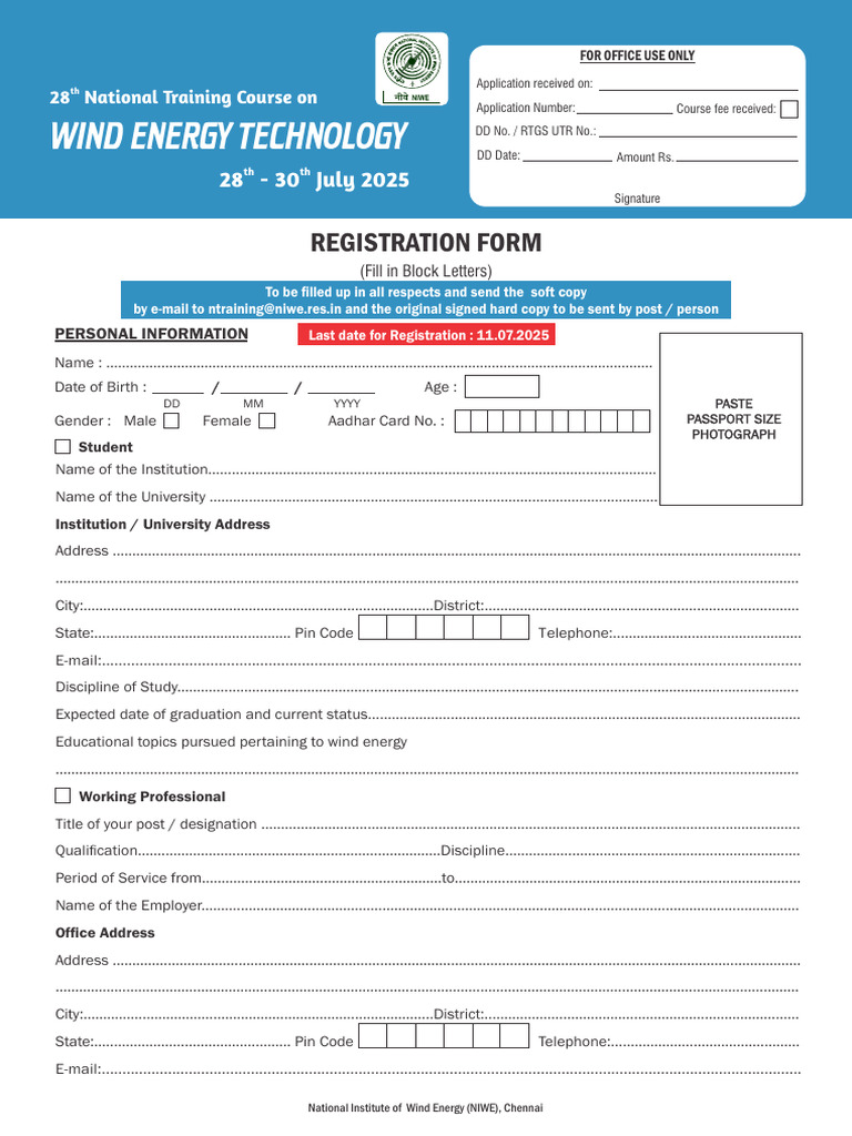 Registration Form-28th NTC | PDF | Identity Document | Payments