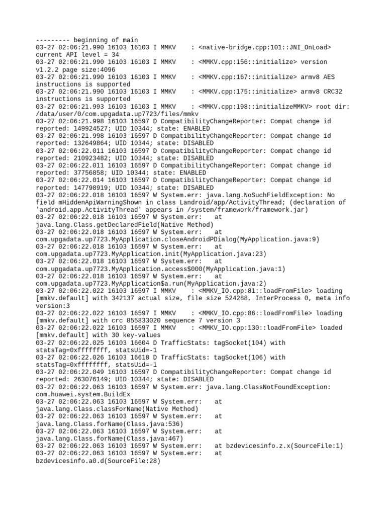 Com - Upgadata.up7723 Logcat | PDF | Java (Programming Language) | Computing Platforms