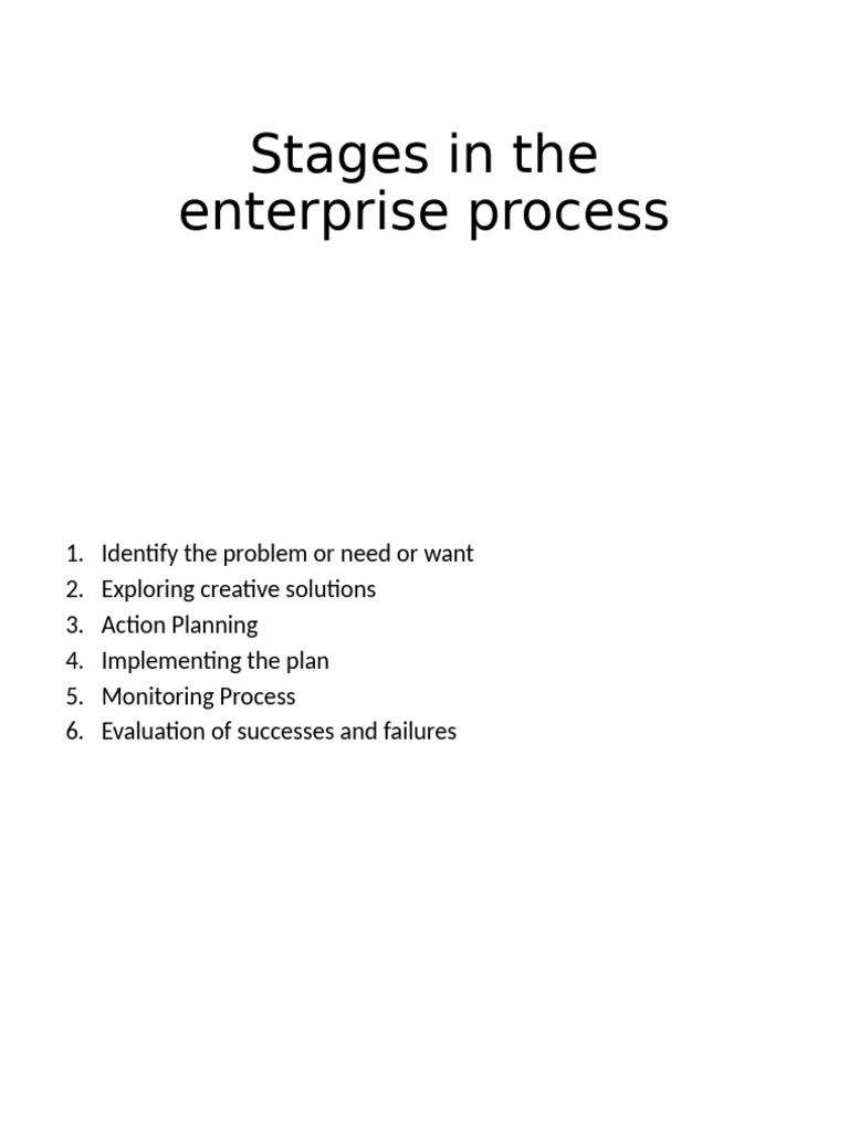 Stages in The Enterprise Process | PDF