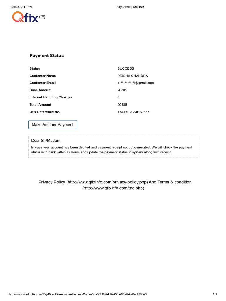 Pay Direct - Qfix Info PRISHA | PDF