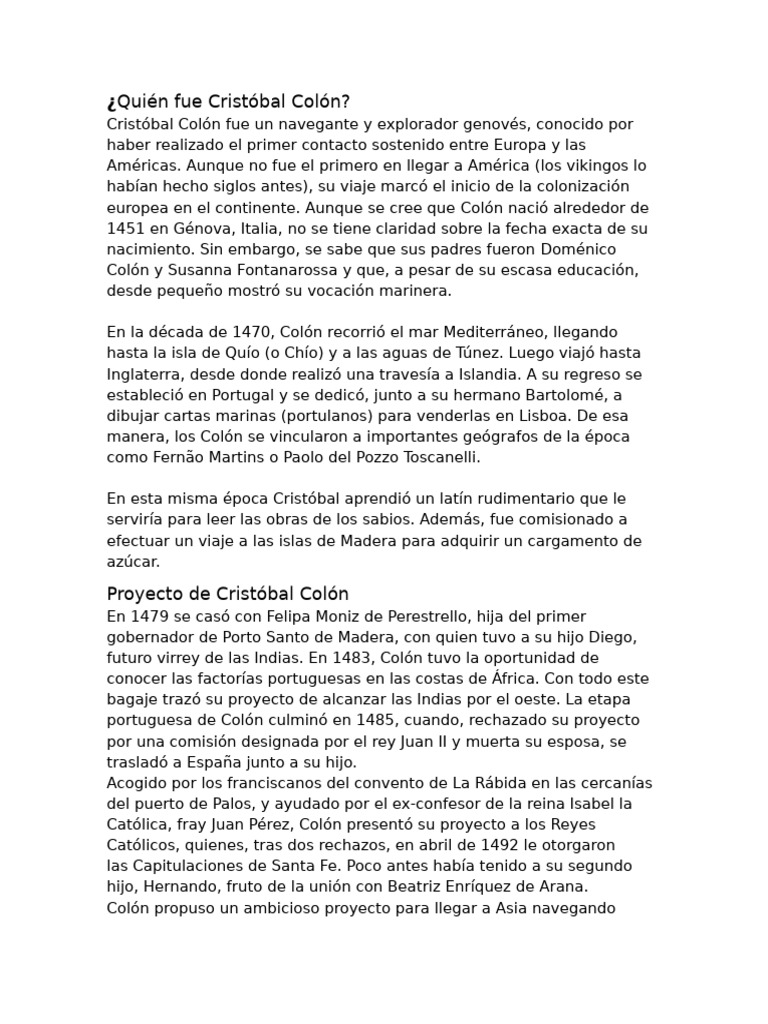 Vida y viajes de Cristóbal Colón | PDF | Cristobal colon | Viajes de ...