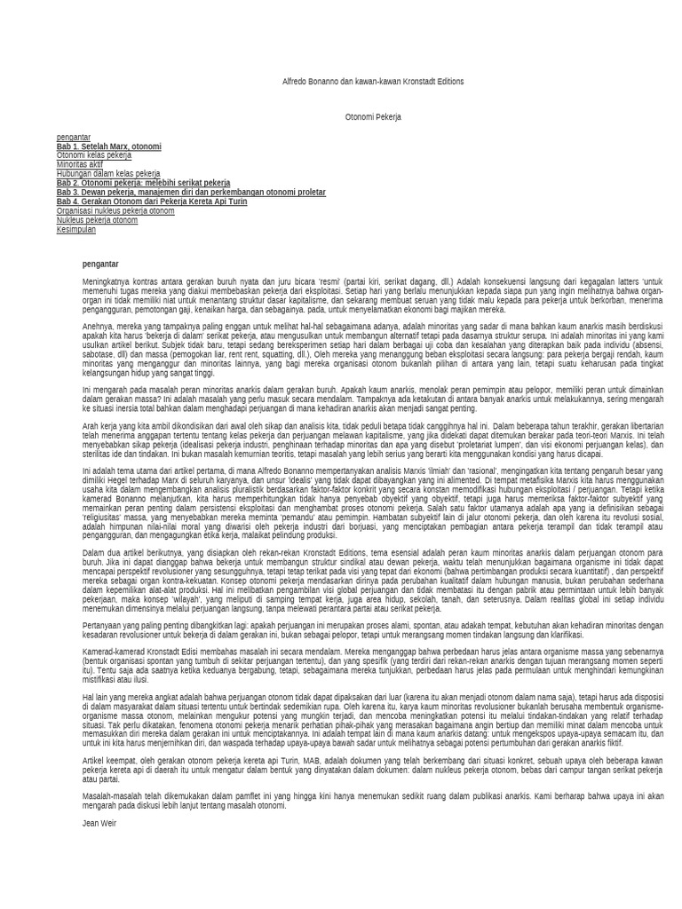 Alfredo Bonanno Dan Kawan | PDF